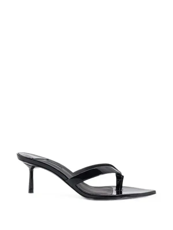LE SILLA Patent Leather Thong Sandals - Black