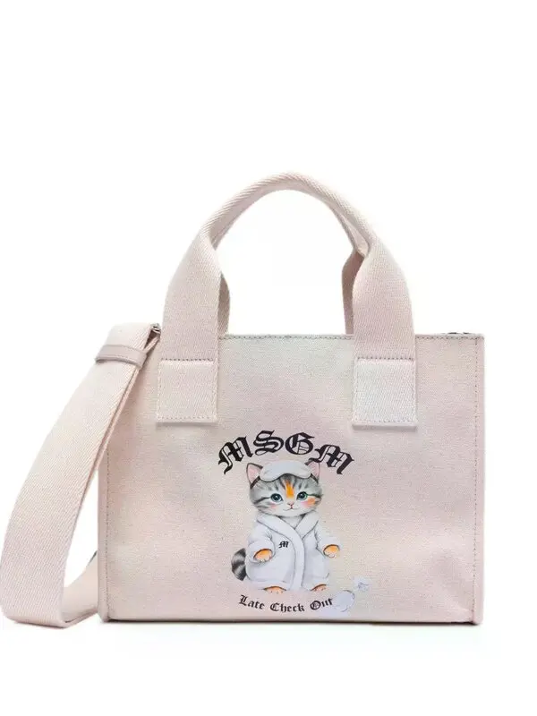 MSGM Cat-print Tote Bag