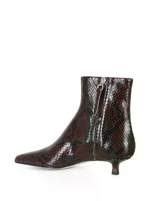 AeydĒ Snakeskin-effect Pointed-toe Ankle Boots