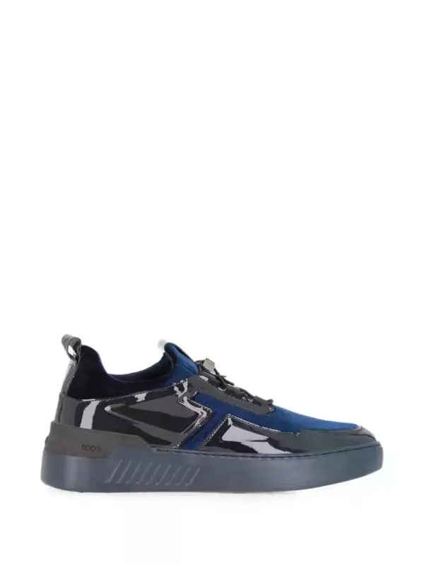 TOD'S Patent-leather Velvet Sneakers - Blue