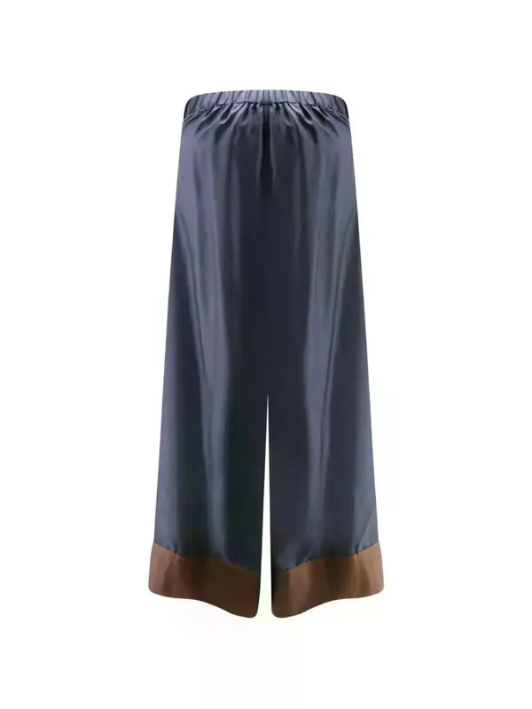 CO.GO Contrasting Band Silk Palazzo Pants