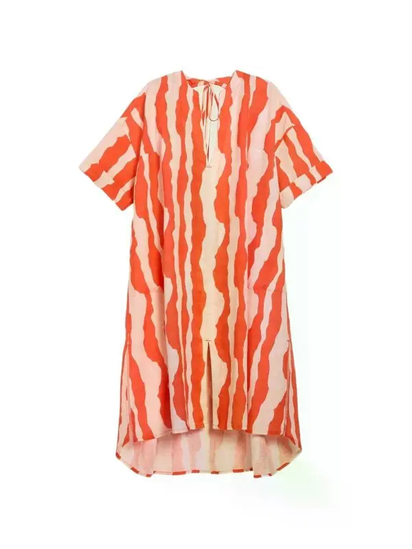 OAS Company Abstract-pattern Tie-back Dress