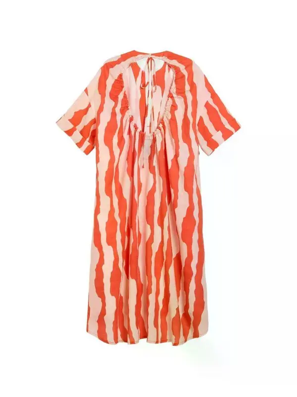 OAS Company Abstract-pattern Tie-back Dress