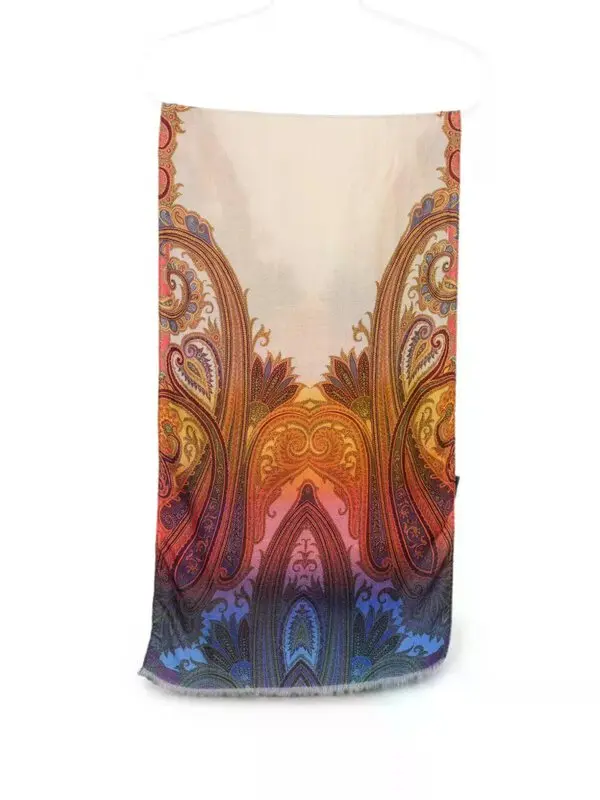 Etro Paisley-print Frayed Scarf - Red