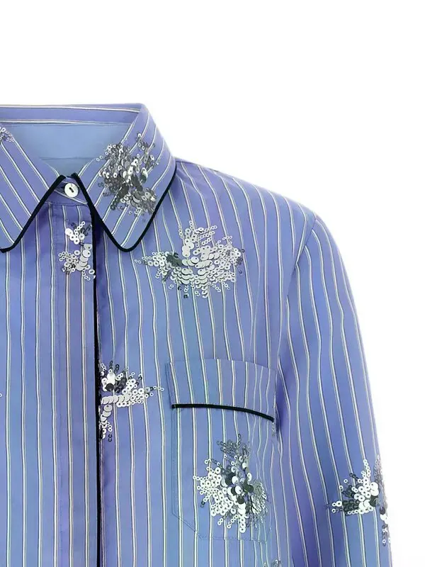 LE TWINS Aria Sequin-embellished Pyjama Shirt