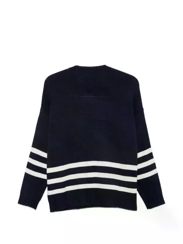 SEMICOUTURE Button-detail Striped Sweater - Blue
