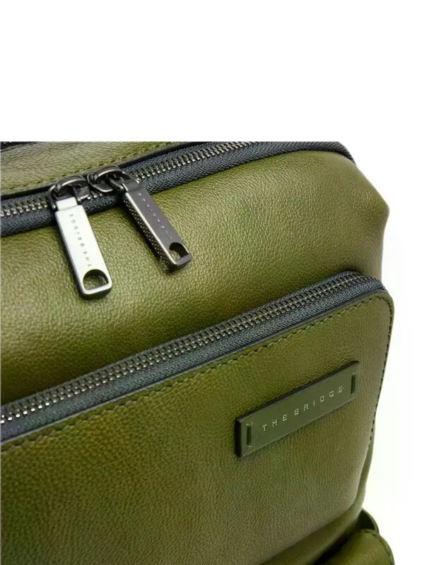 THE BRIDGE Logo-patch Leather Backpack