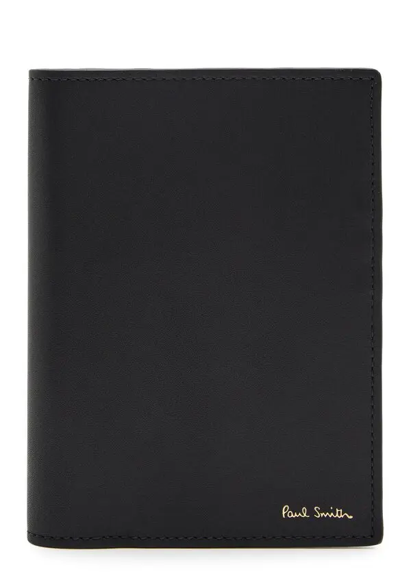 Paul Smith Logo Leather Passport Holder - Black