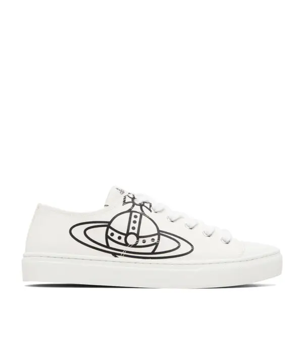 VIVIENNE WESTWOOD Low Top Canvas Plimsoll Sneakers - White