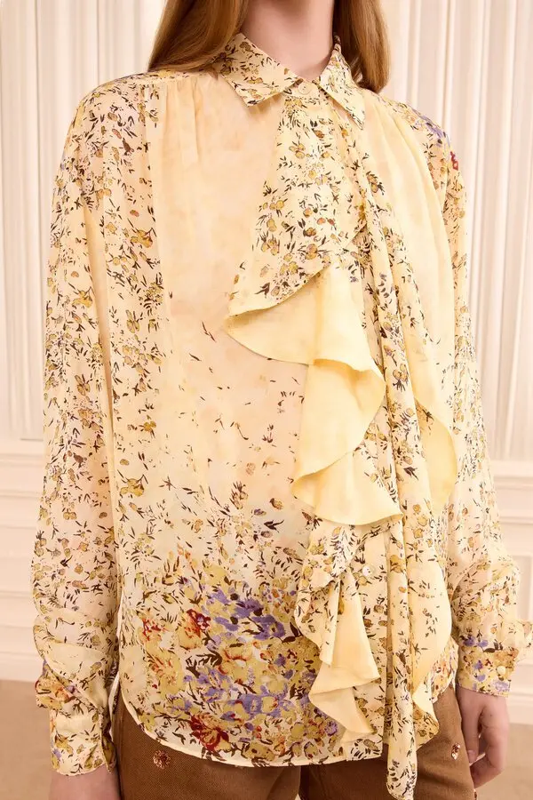 Ulla Johnson Gesture Long Sleeve Silk Blouse