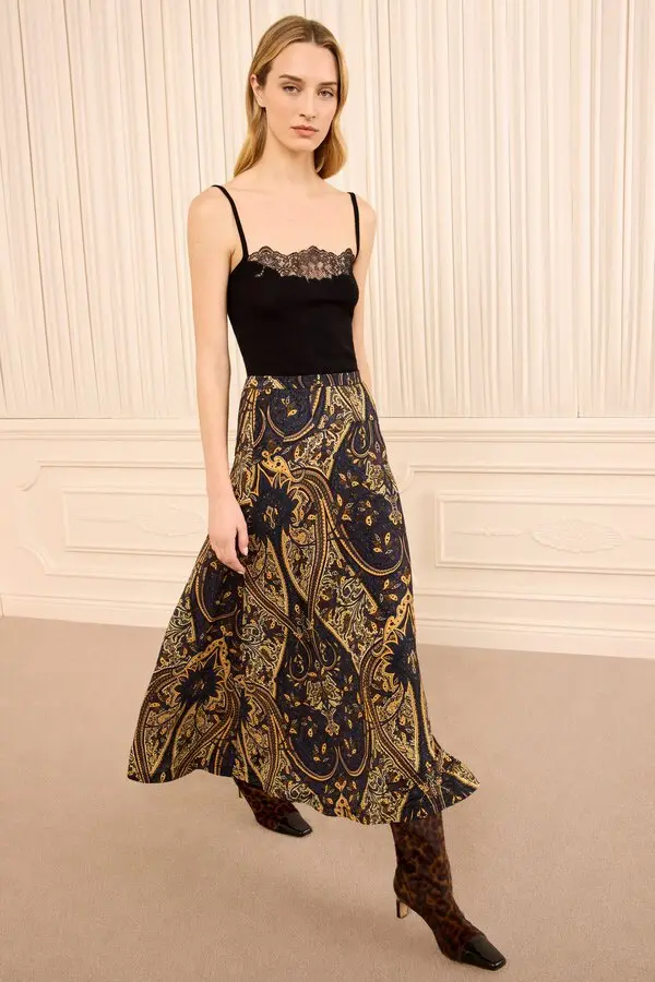 Ulla Johnson Paola Jersey Skirt - Twilight Paisley