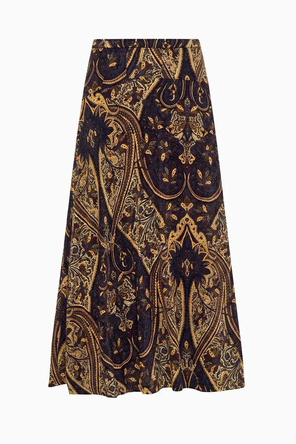 Ulla Johnson Paola Printed Jersey Midi Skirt