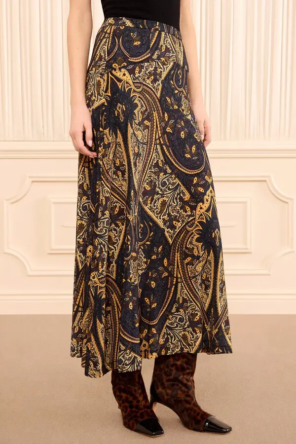 Ulla Johnson Paola Jersey Paisley Print Midi Skirt