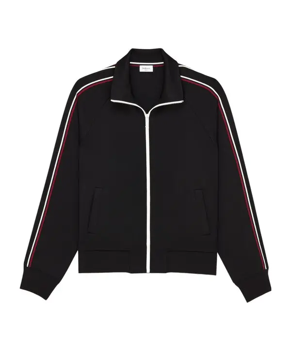 Saint Laurent Zip-up Track Jacket With Logo - Black