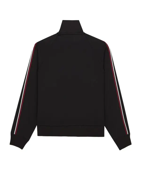 Saint Laurent Zip-up Track Jacket With Logo - Black