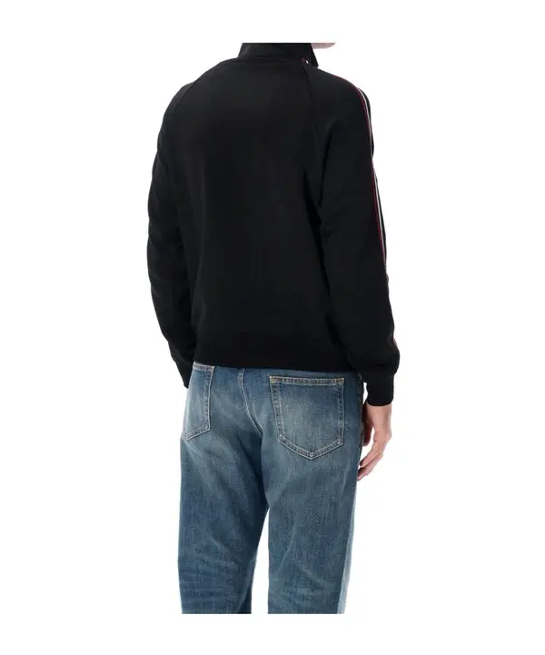 Saint Laurent Zip-up Track Jacket With Logo - Black
