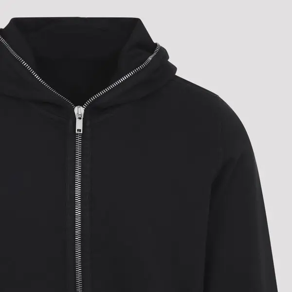 Rick Owens Long Sleeve Zip Up Hooded Sweatshirt