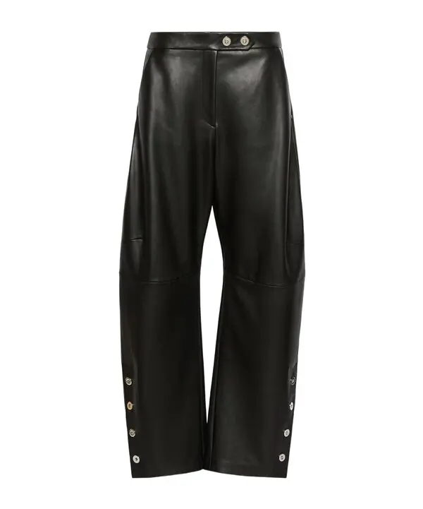 Sportmax Button-embellishment Leather Trousers