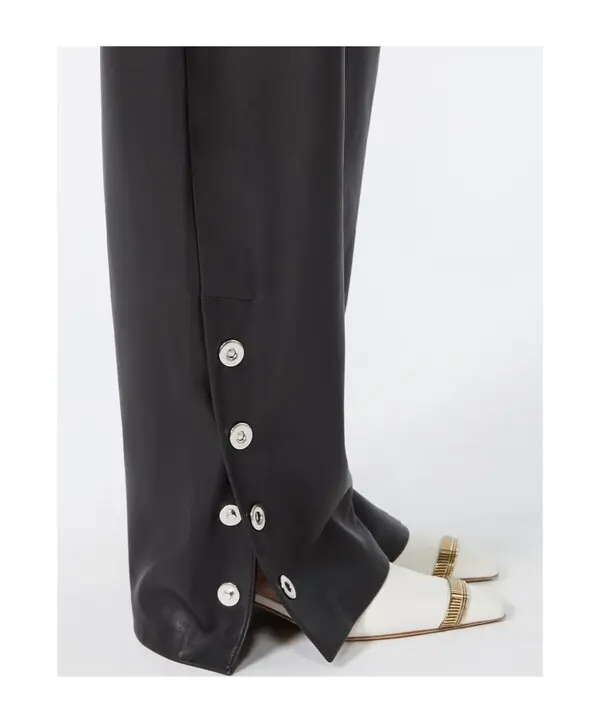 Sportmax Button-embellishment Leather Trousers
