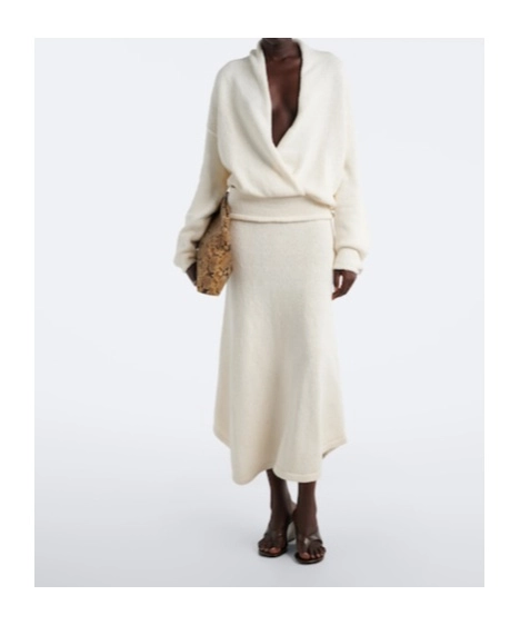 AYA MUSE Knitted Cotton Midi Skirt