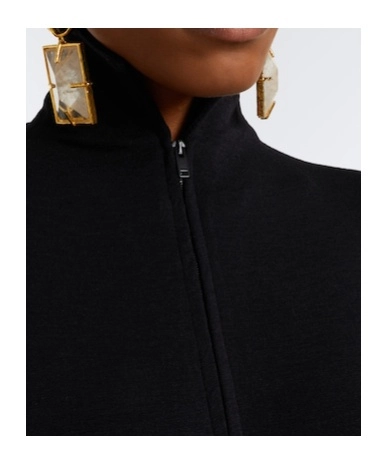 MUGLER Turtleneck Wool-blend Jersey Maxi Dress