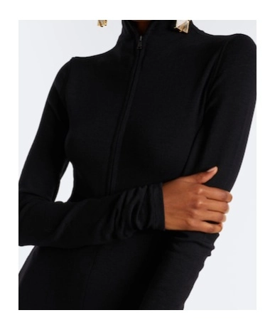MUGLER Turtleneck Wool-blend Jersey Maxi Dress