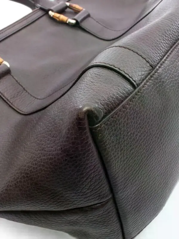 Gucci 2000s Bamboo Calf Leather Tote Bag