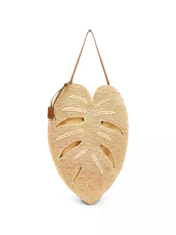 Staud Large Palm Leaf-shaped Woven Tote Bag - Neutrals
