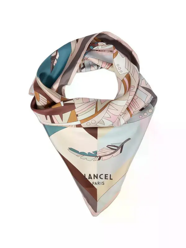 LANCEL Arabesque Duo-pattern Silk Scarf