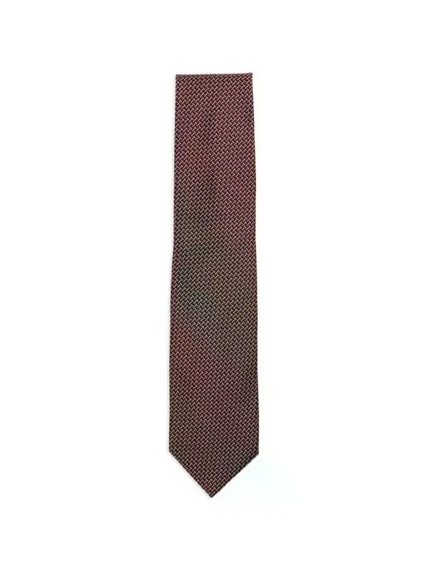 TOM FORD Geometric Pattern Tie - Red