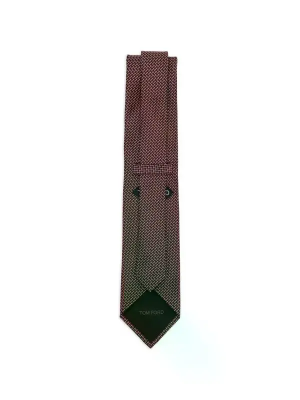 TOM FORD Geometric Pattern Tie - Red