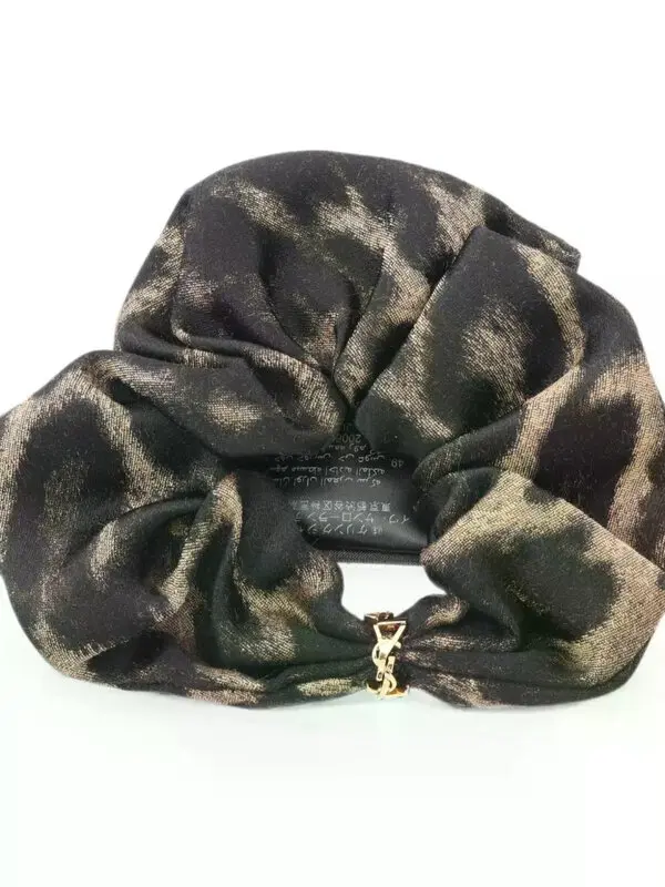 Saint Laurent Cassandra Leopard-print Scrunchie - Black