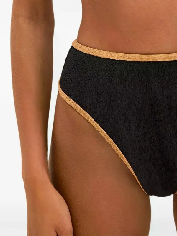 VIX PAULA HERMANNY Firenze Lily Gigi Hot Pant Contrast-trim Bikini Bottom - Black
