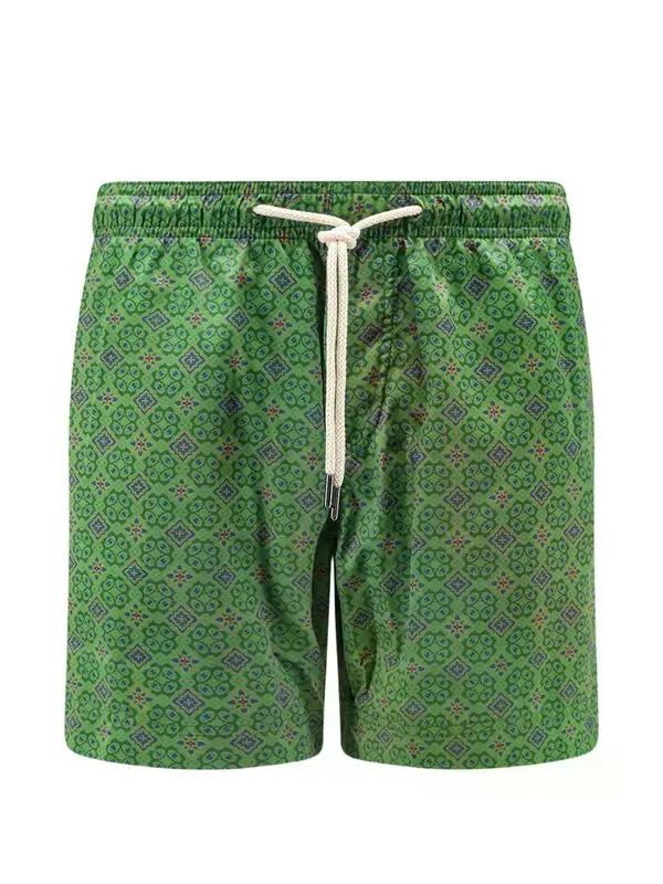 PENINSULA SWIMWEAR Capresa Geometric-print Swim Shorts - Green