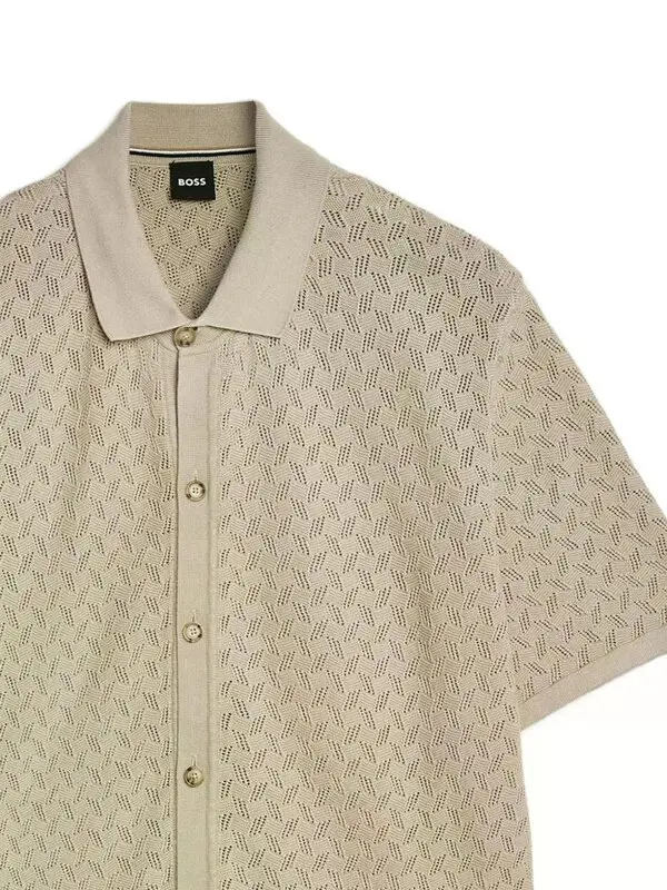 BOSS Pointelle-knit Short-sleeve Jacket - Neutrals
