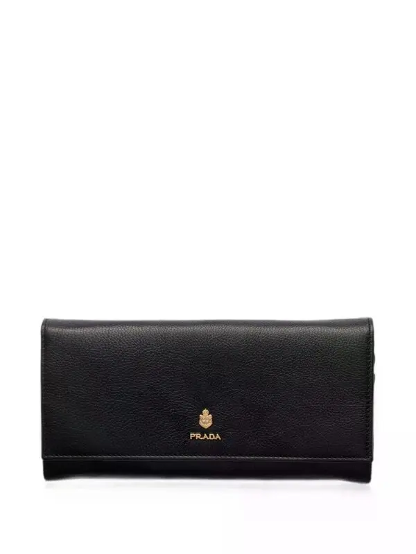 Prada Large Leather Wallet - Black