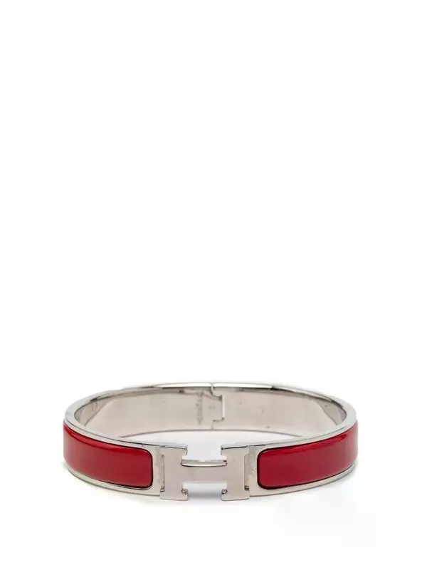 Hermès 2000-2026 Narrow Enamel Clic H Bracelet Pm Costume Bracelet - Red