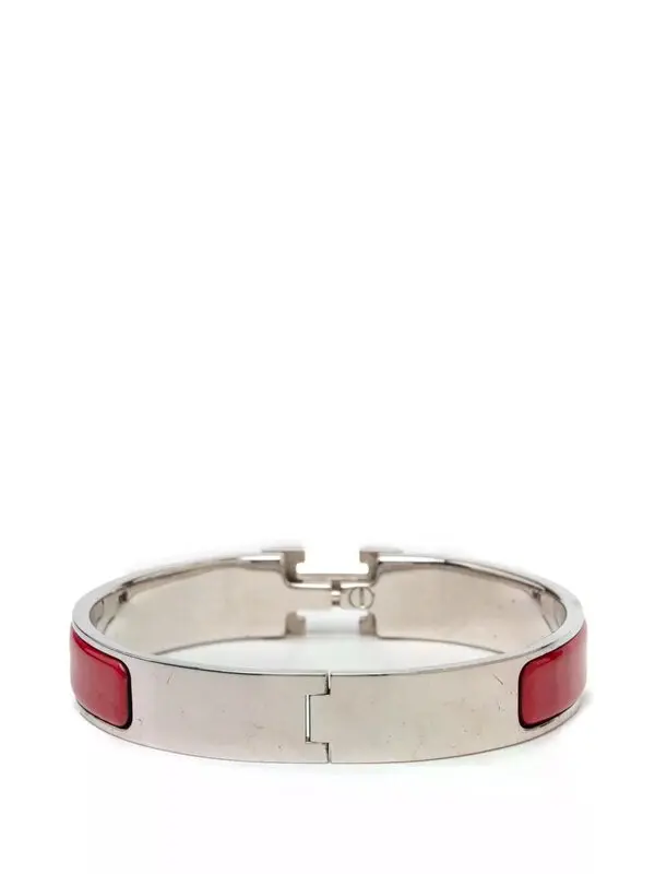 Hermès Enamel And Palladium Plated Metal Clic H Bracelet Pm