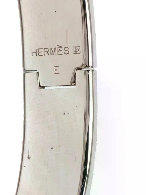 Hermès Enamel And Palladium Plated Metal Clic H Bracelet Pm