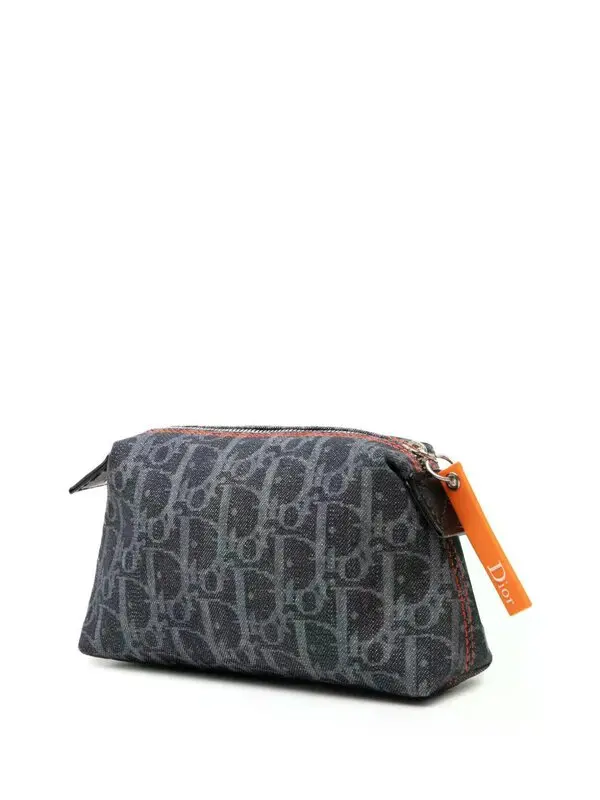Dior 2006 Oblique Denim Flight Cosmetic Pouch - Blue
