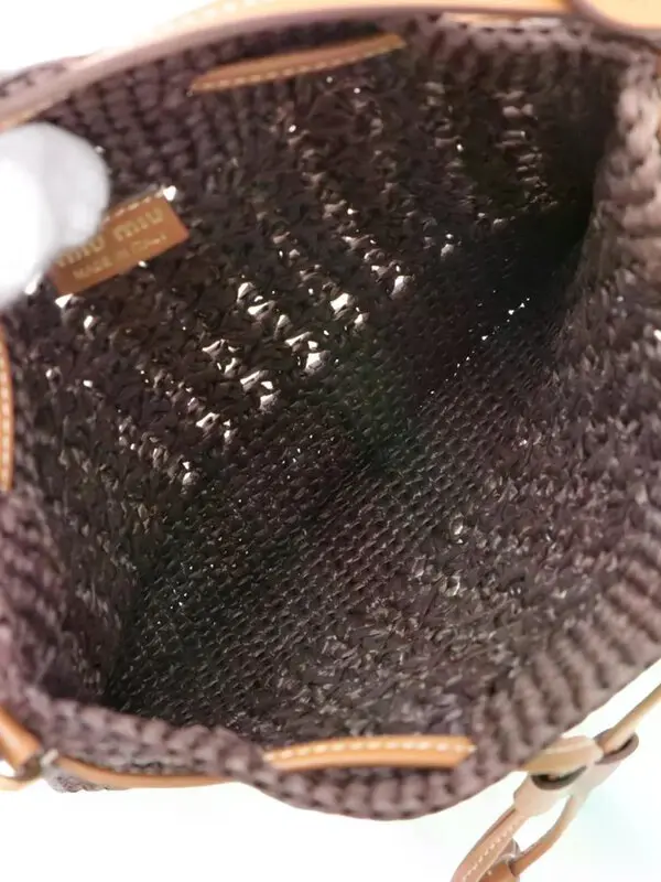 Miu Miu 2010-2026 Mini Raffia Logo Handbag