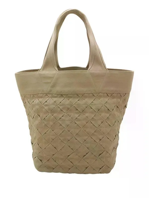 Bottega Veneta 2012-2026 Canvas Intrecciato Webbing Open Tote Bag - Neutrals