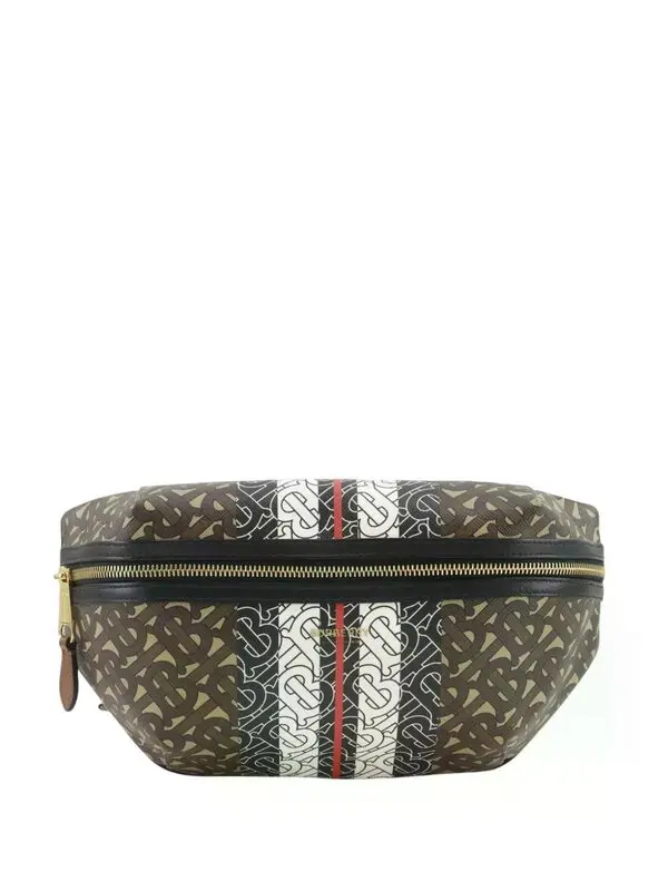 Burberry 2018-2026 Monogram Stripe E-canvas Belt Bag - Brown