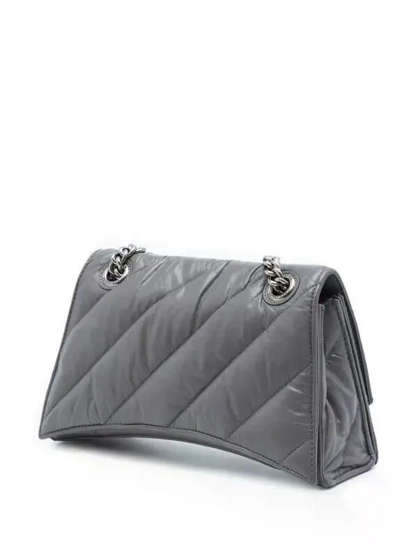 Balenciaga 2010 Small Metallic Calfskin Crush Chain Shoulder Bag - Grey