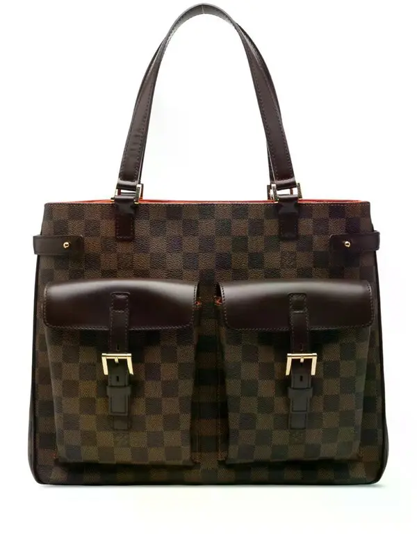 LOUIS VUITTON 2005 Damier Ebene Uzes Tote Bag - Brown