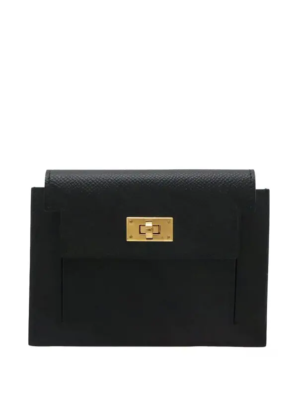 Hermès 2020 Epsom Kelly Pocket Compact Wallet Small Wallets - Black