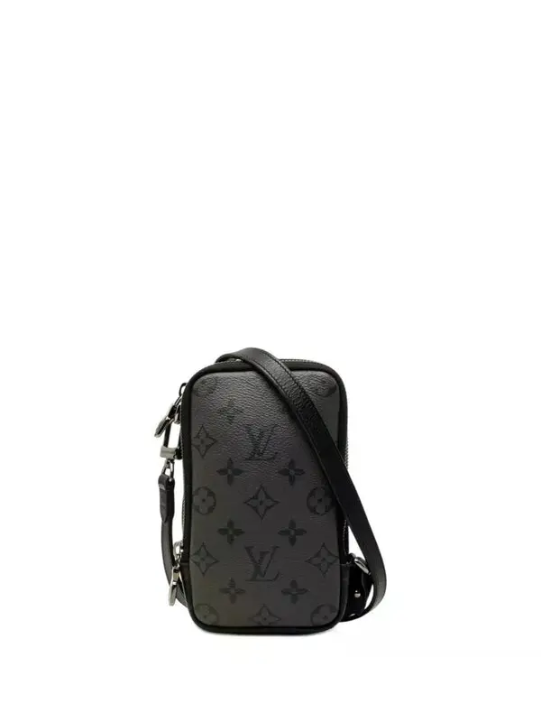 LOUIS VUITTON 2021-2026 Monogram Eclipse Reverse Double Phone Pouch Crossbody Bag