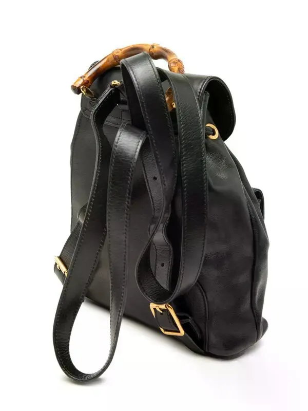Gucci 20th Century Calfskin Bamboo Drawstring Backpack