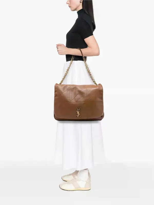 Saint Laurent Quilted Lambskin Jamie Shoulder Bag - Brown