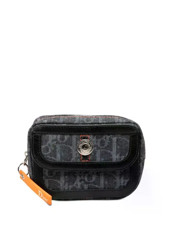Dior 2005 Oblique Denim Flight Coin Pouch - Blue